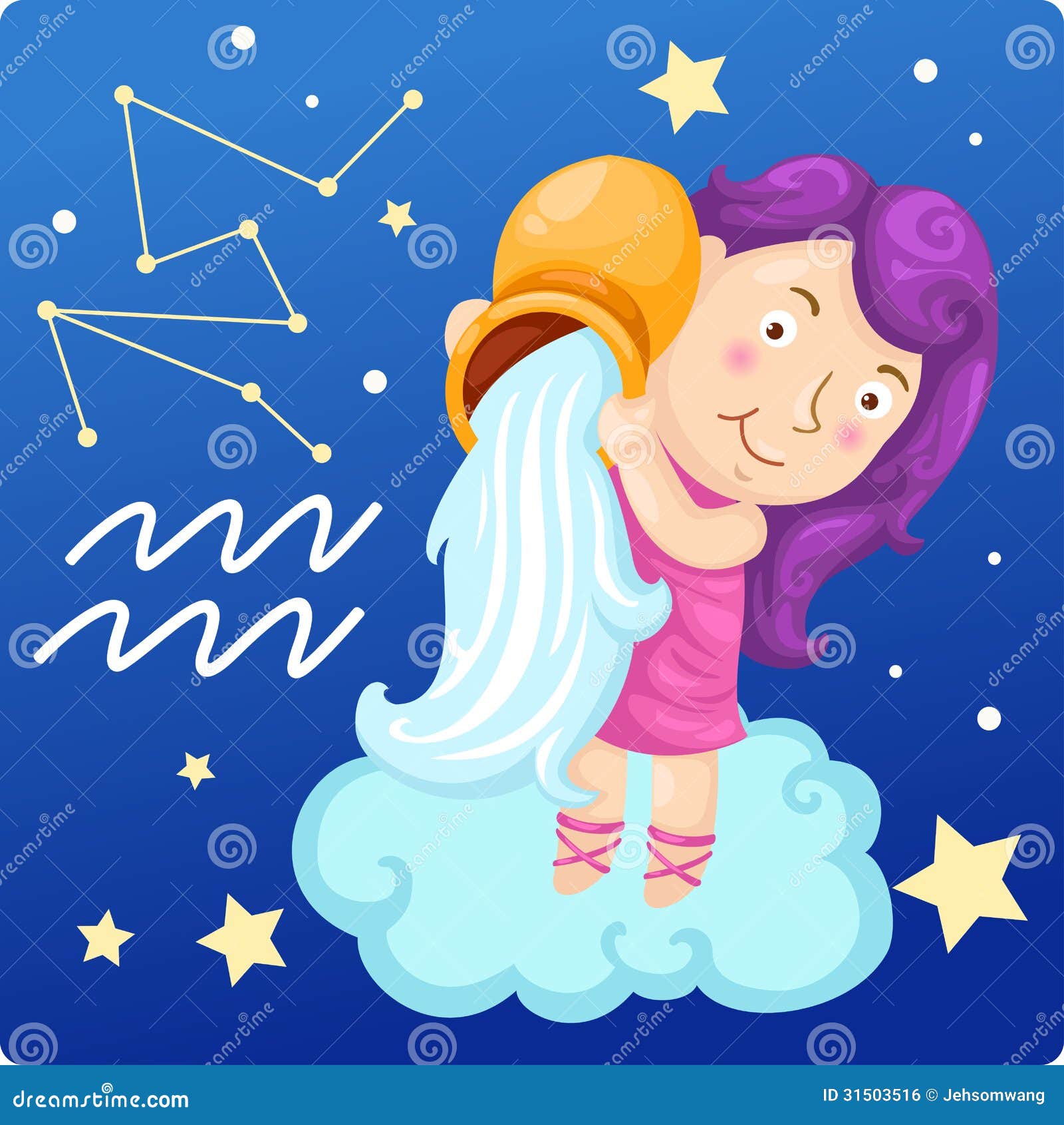 Sternzeichen - Wassermann vektor abbildung. Illustration von karikatur ...