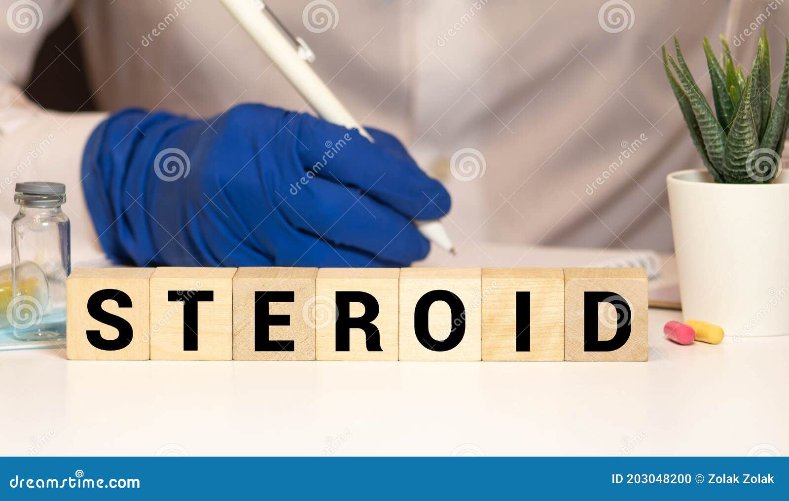 STEROID Word Made with Building Blocks Stock Photo - Image of block ...