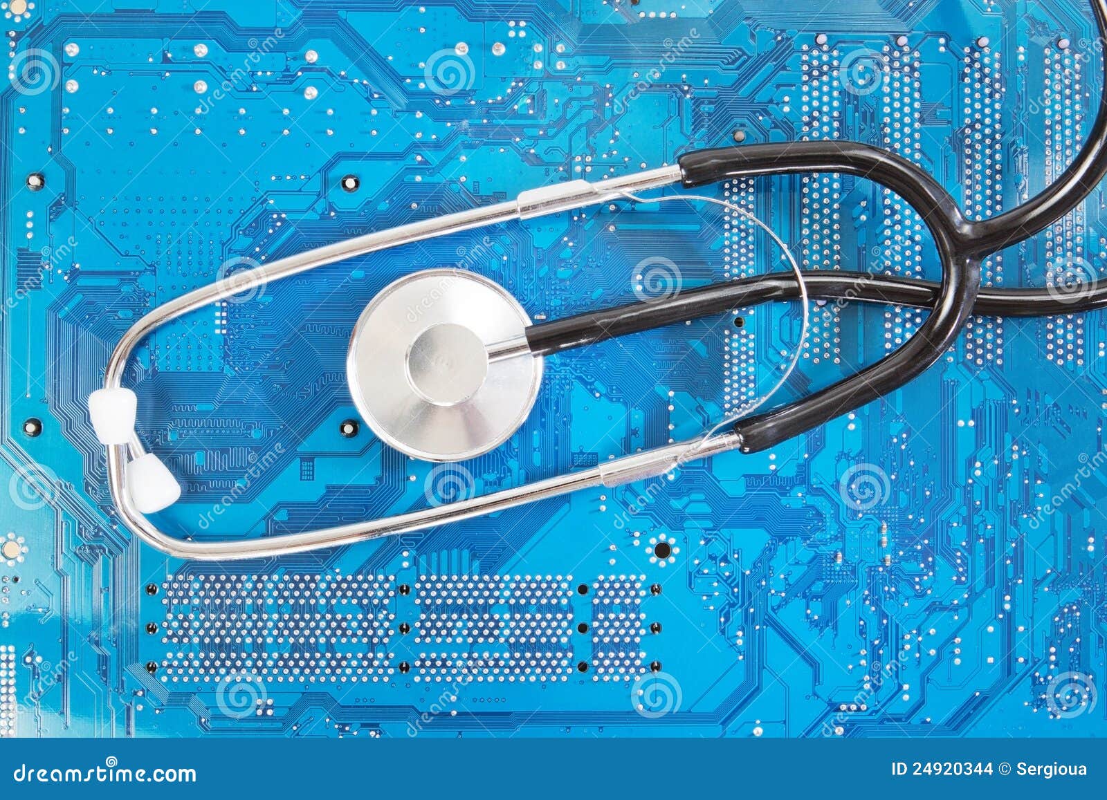 Stethoscoop Op Achtergrondmotherboard. Stock Foto - Image of moederbord ...