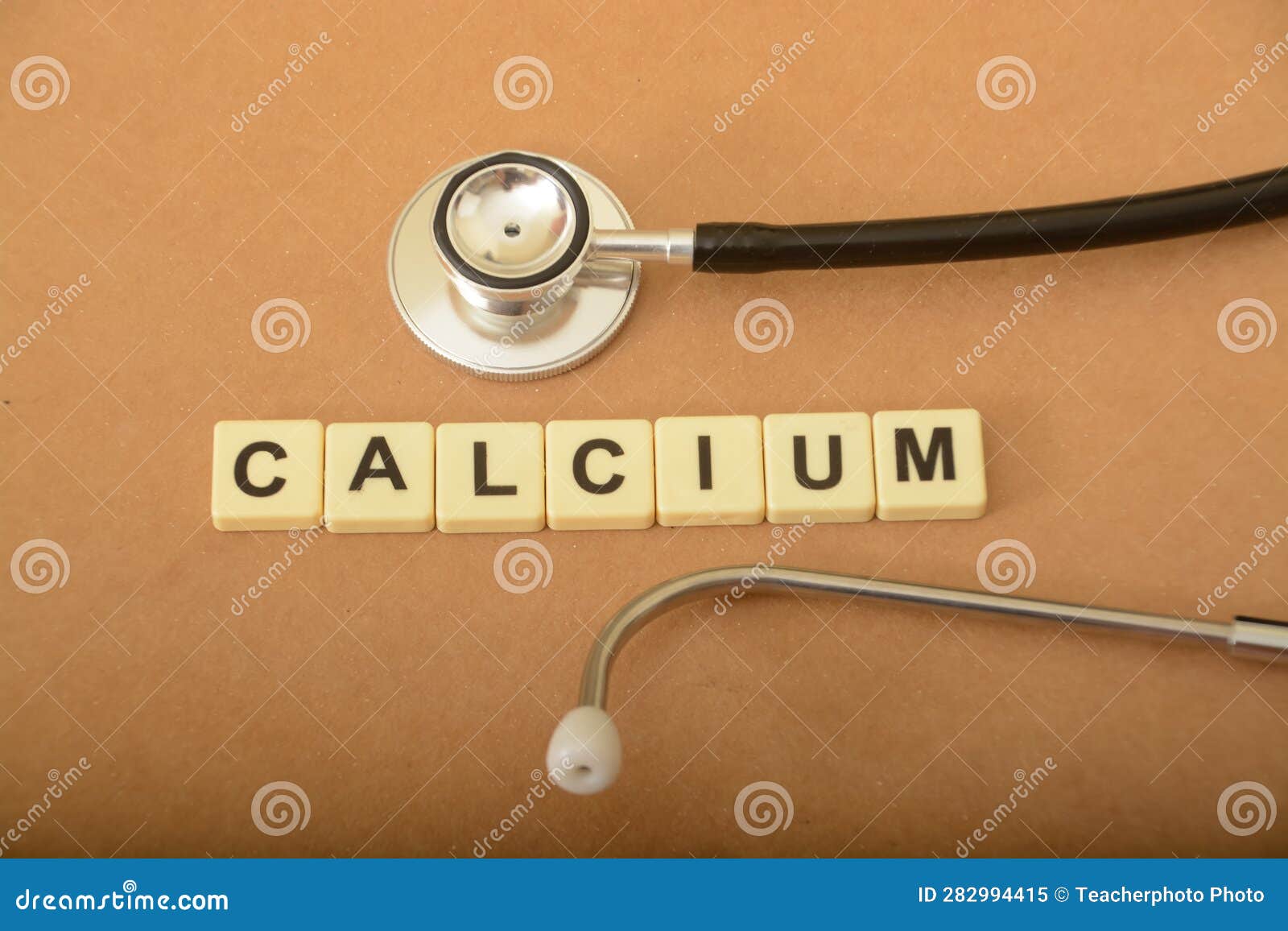 Stethoscope and Alphabet Letters with Text CALCIUM Stock Image - Image ...