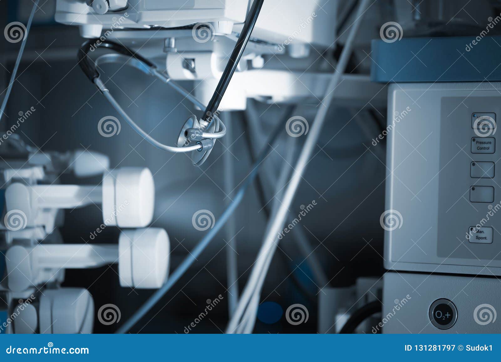 Stethoscope in Anesthesia Room with Equipment. Stock Image - Image of ...