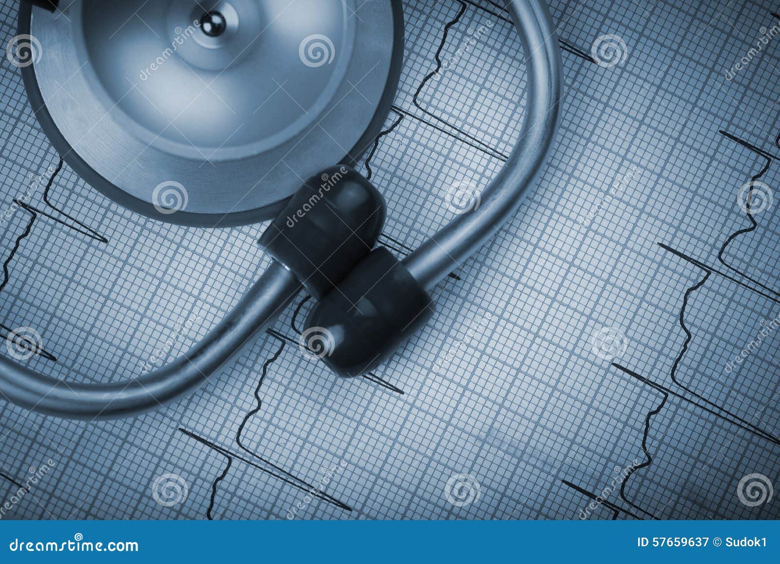 Stethoscope On A Background Of An Electrocardiogram Royalty-Free Stock ...