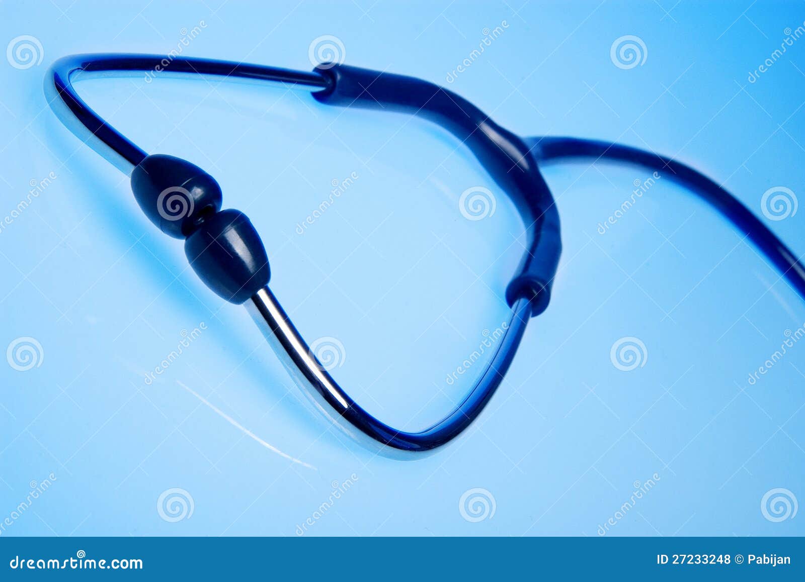 Stethoscope on Blue Background Stock Photo - Image of attributes ...