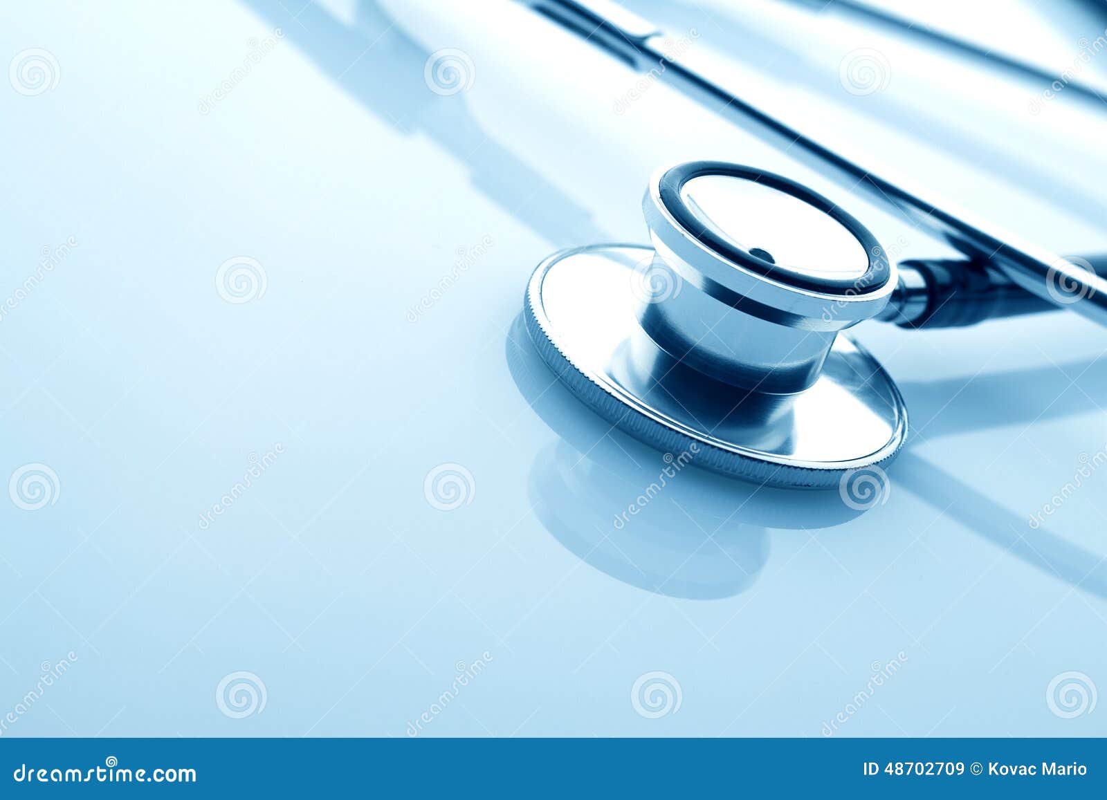 Stethoscope on Blue Background Stock Image - Image of equipment ...
