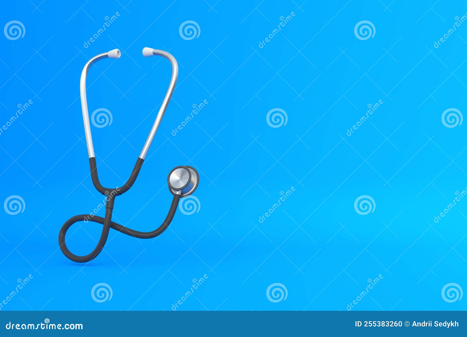 Stethoscope on Blue Background with Copy Space Stock Illustration ...