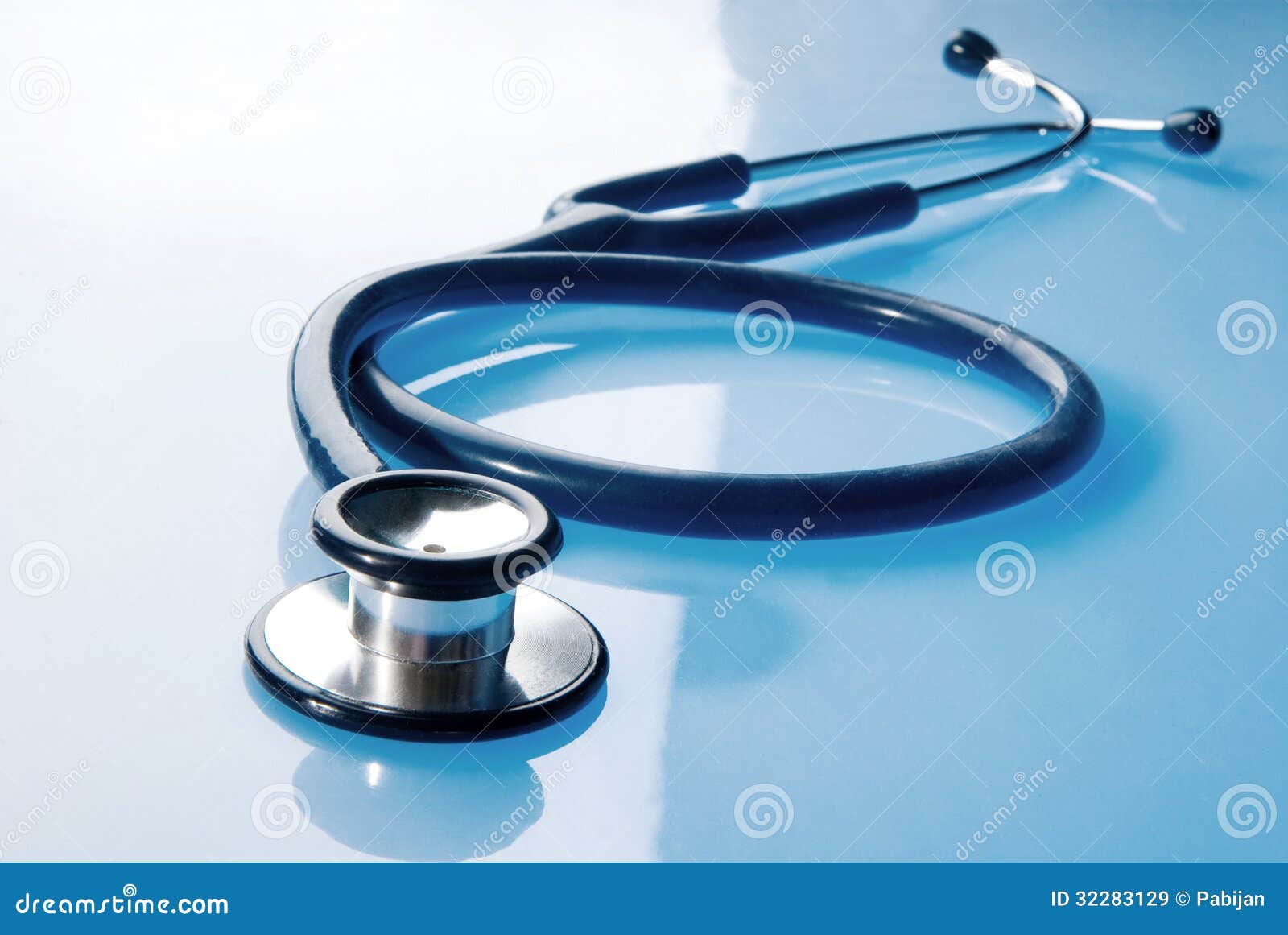 Stethoscope on Blue Background Stock Image - Image of equipment, care ...