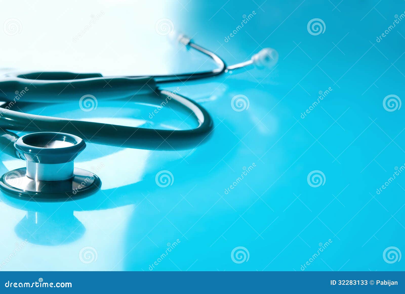 Stethoscope on Blue Background Stock Image - Image of stethoscope ...