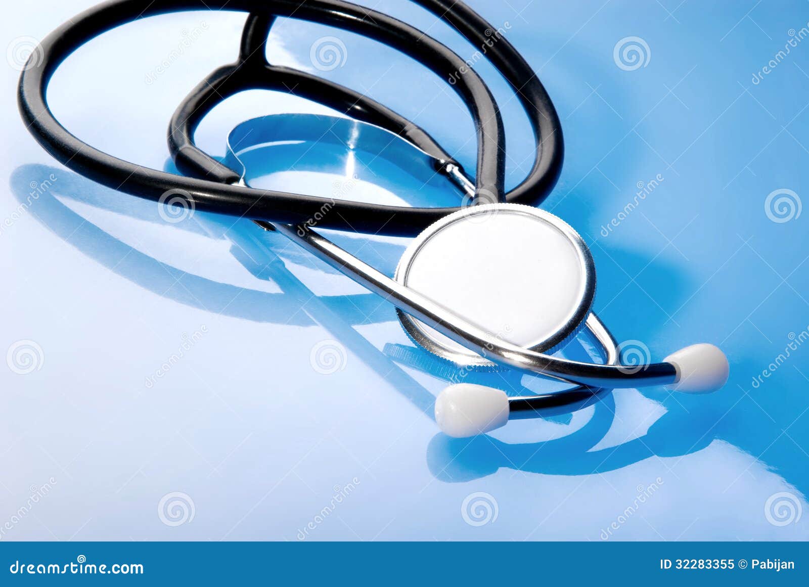 Stethoscope on Blue Background Stock Image - Image of health, close ...
