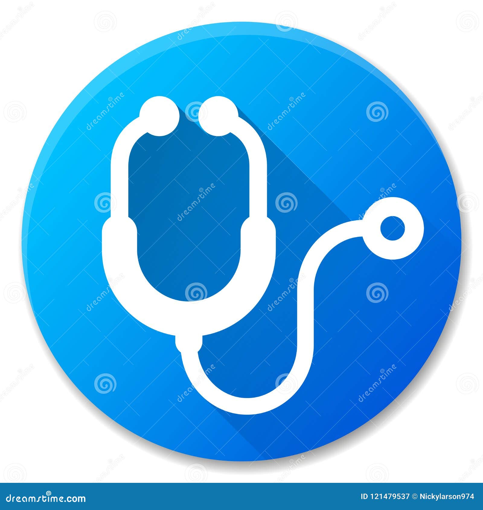 Stethoscope Blue Circle Icon Design Stock Vector - Illustration of blue ...
