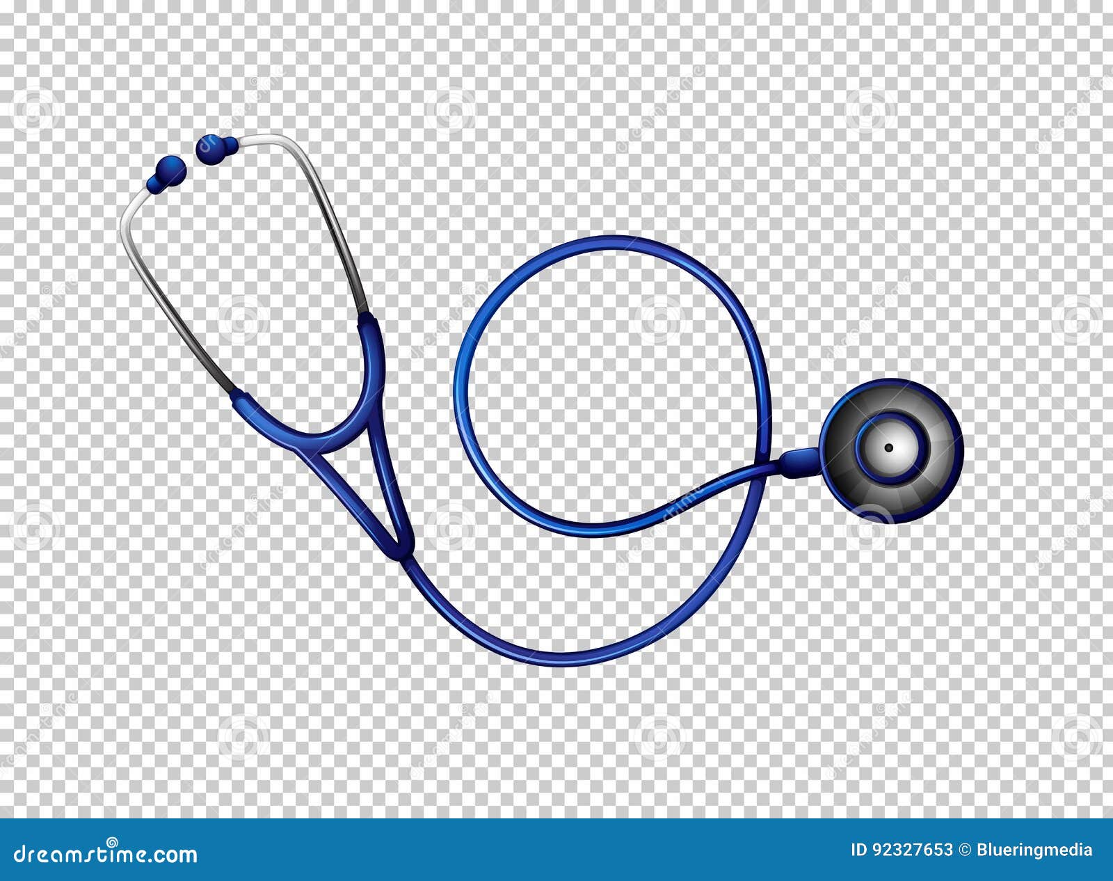 Stethoscope in blue color stock vector. Illustration of asssesment ...