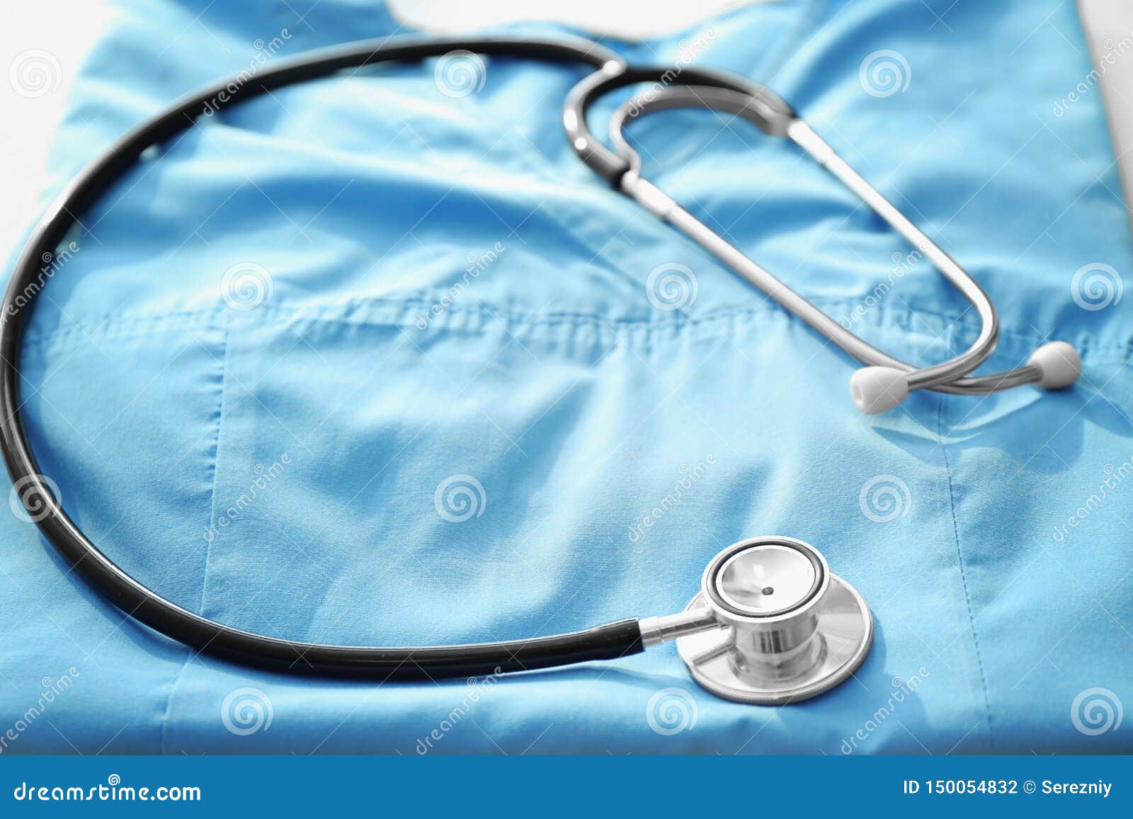 Stethoscope on Blue Doctor S Uniform Stock Photo - Image of uniform ...