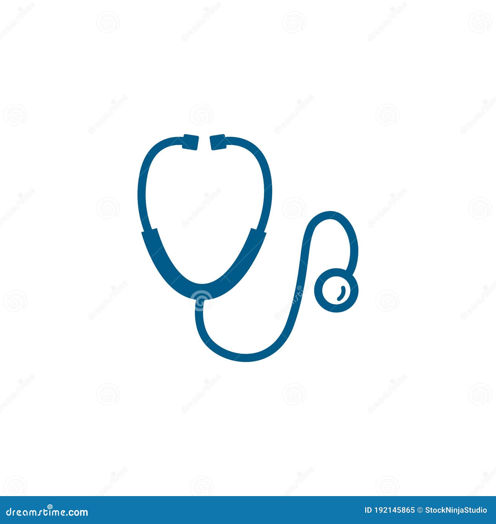 Stethoscope Blue Icon on White Background. Blue Flat Style Vector ...