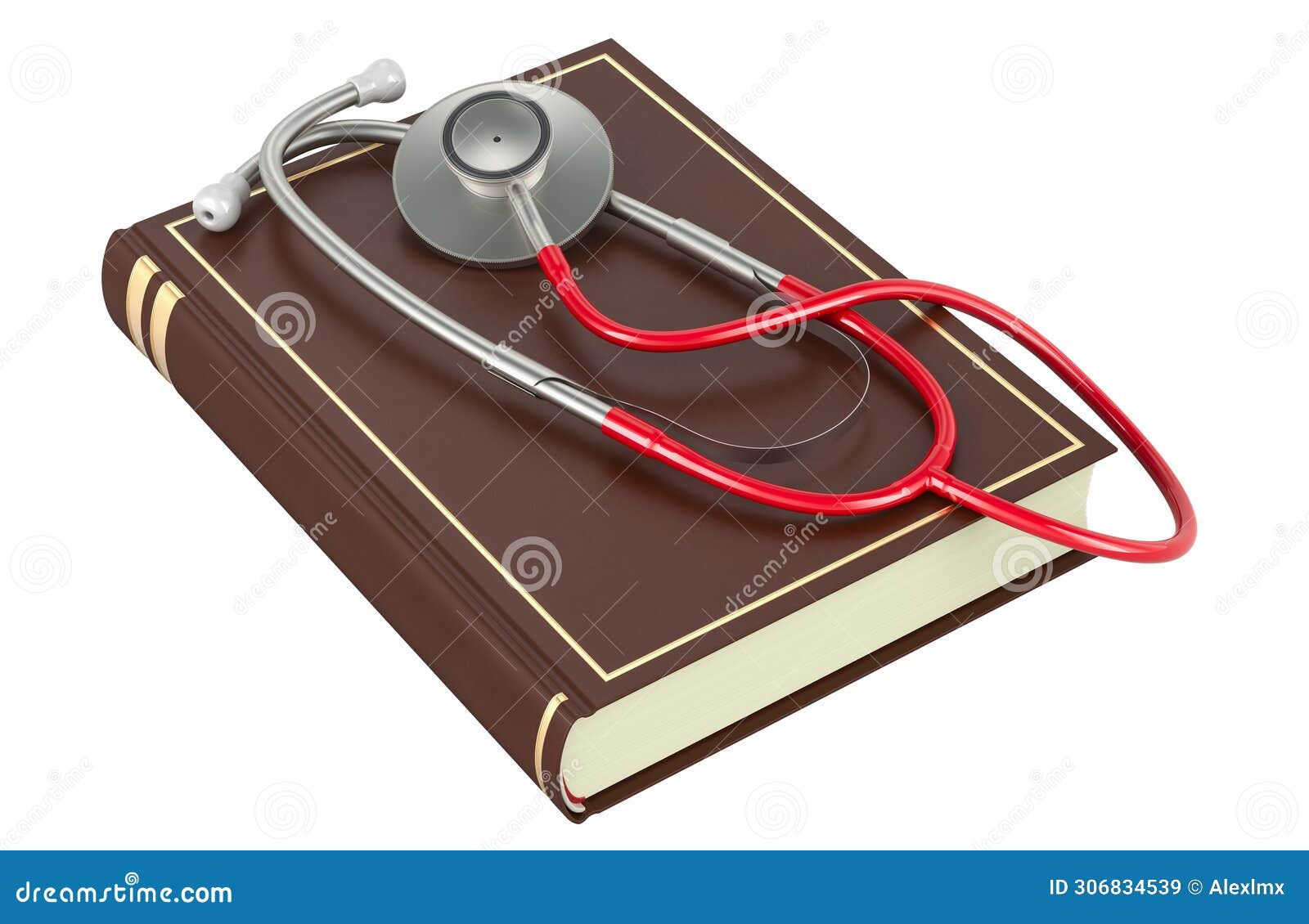 Stethoscope with Book. 3D Rendering Stock Illustration - Illustration ...