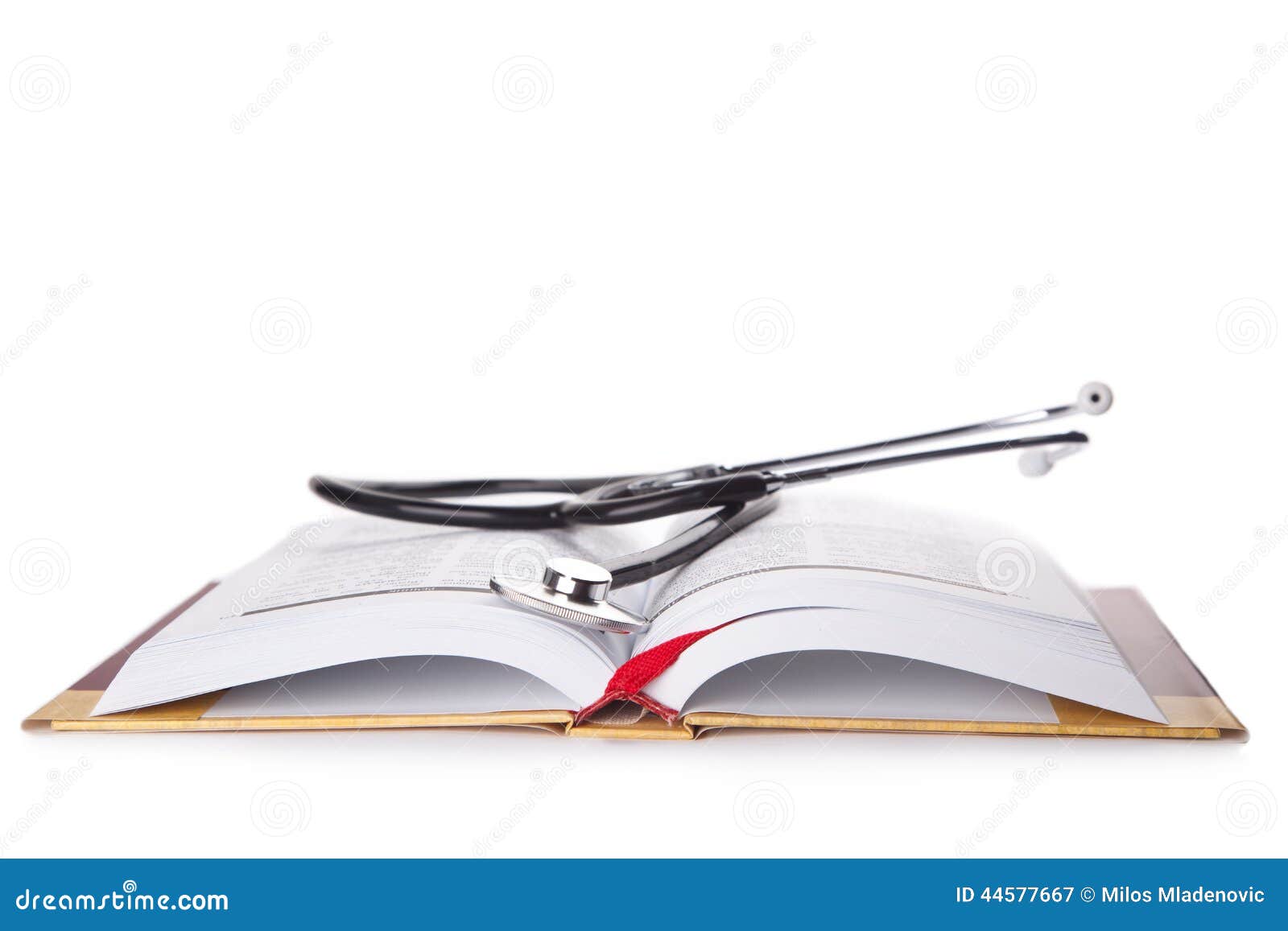 Stethoscope on the Book Isolated Stock Image - Image of health, science ...