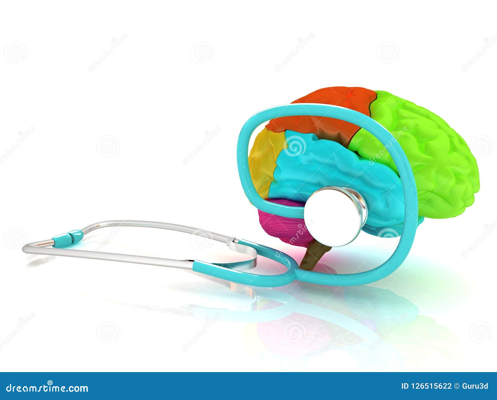 Stethoscope and brain. stock illustration. Illustration of concept ...