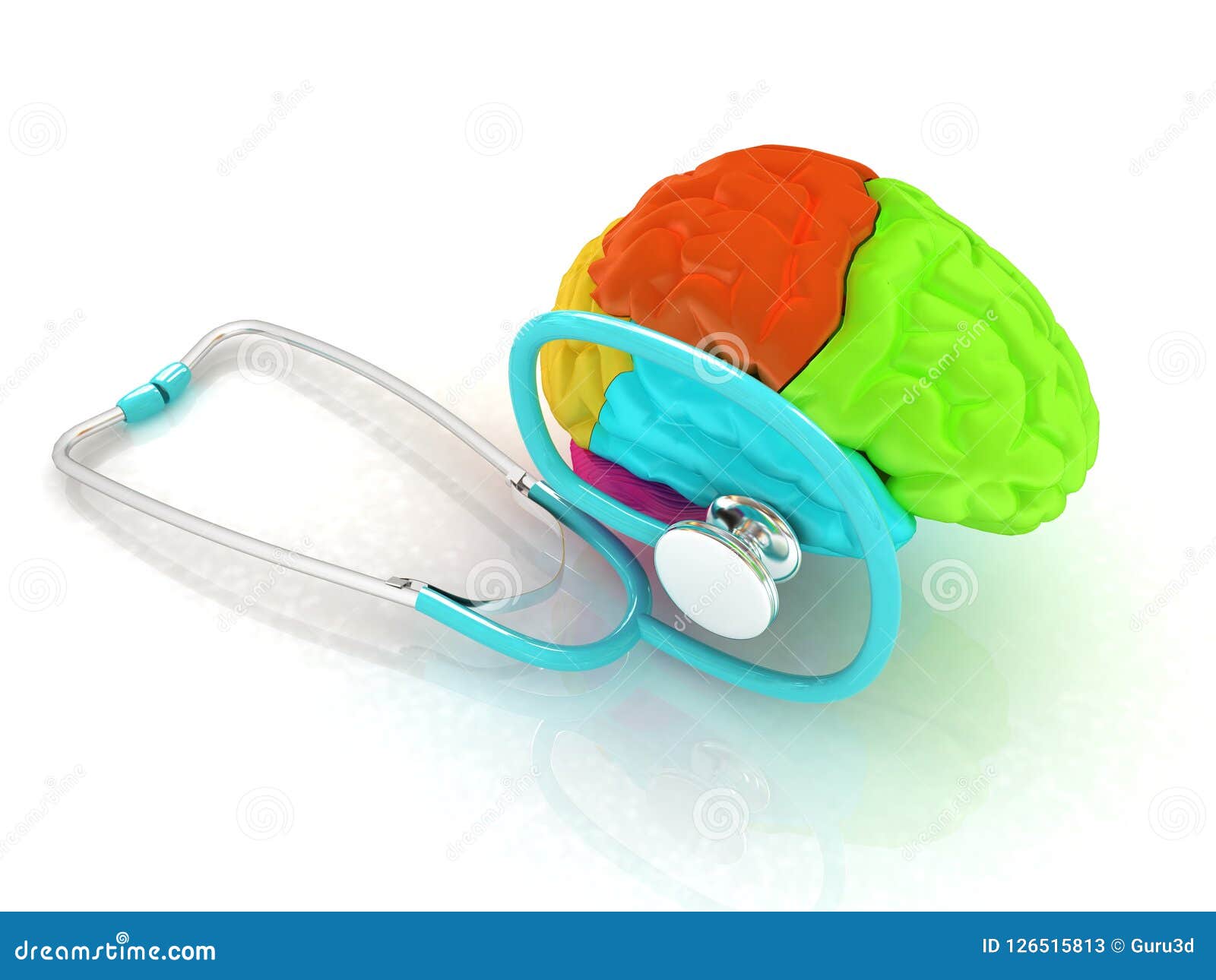 Stethoscope and brain stock illustration. Illustration of knowledge ...