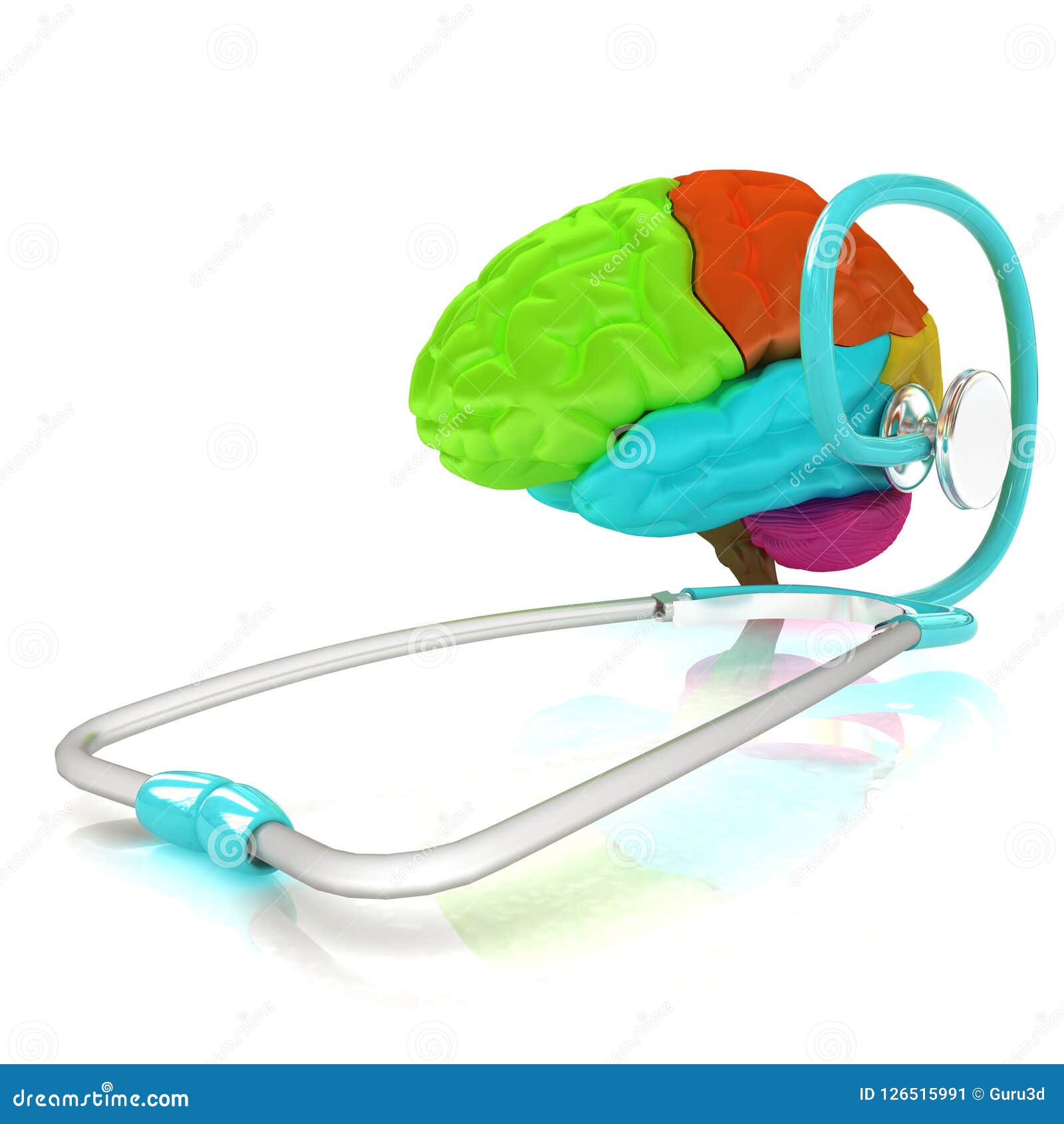 Stethoscope and brain stock illustration. Illustration of medical ...