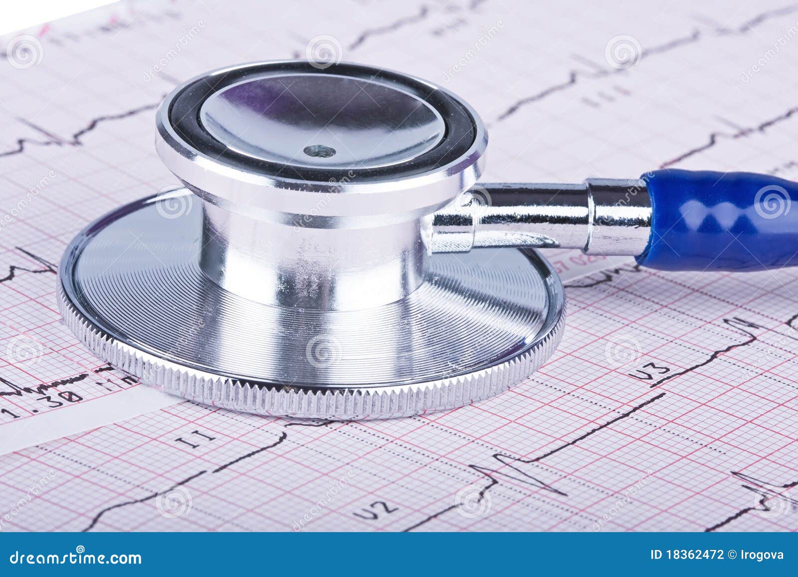 Stethoscope on cardiogram stock photo. Image of clinic - 18362472