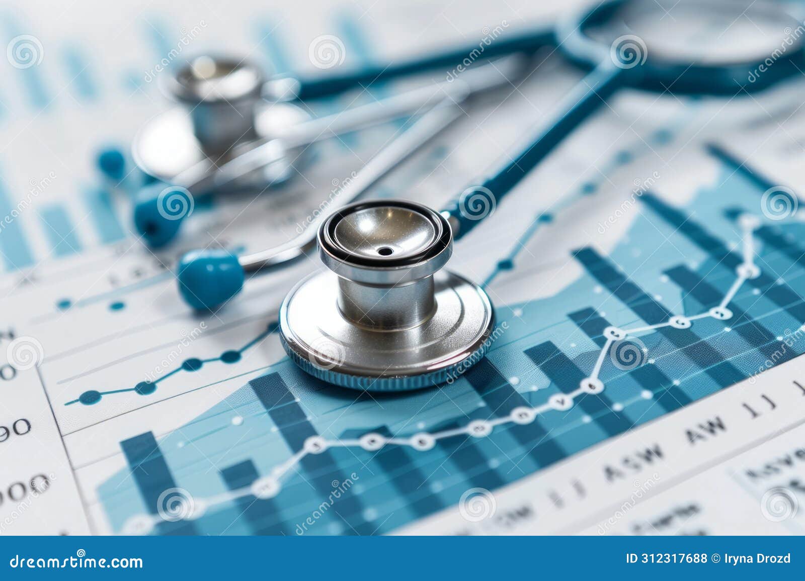 Stethoscope on Chart and Graph, Medical , Analyzing Concept Stock Photo ...