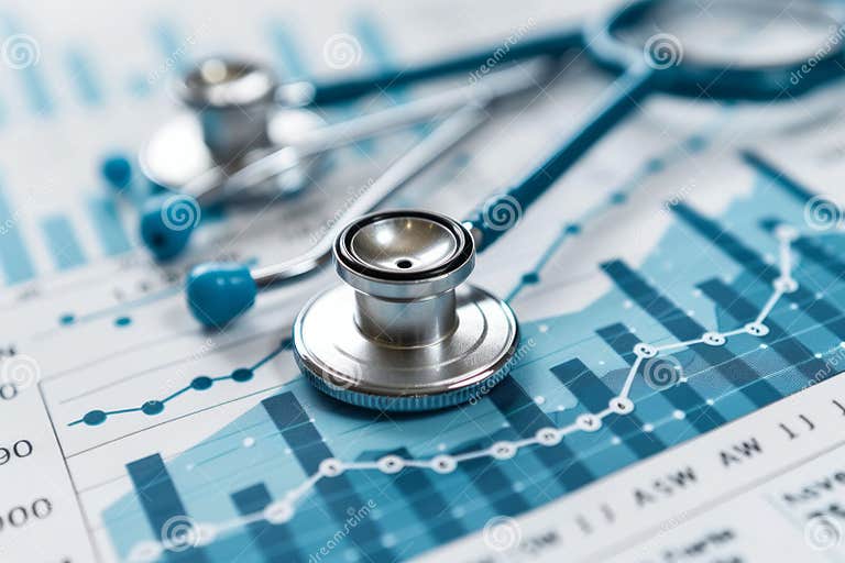 Stethoscope on Chart and Graph, Medical , Analyzing Concept Stock Photo ...