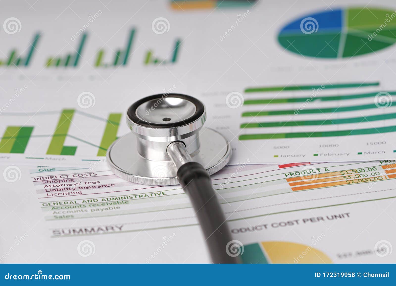 Stethoscope on Chart or Graph Paper, Financial, Account, Statistics and ... Stethoscope on Chart or Graph Paper, Financial, Account, Statistics and ...