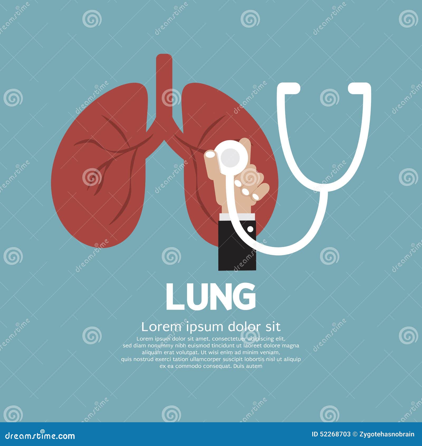 Stethoscope Checking on Lung Stock Vector - Illustration of stethoscope ...