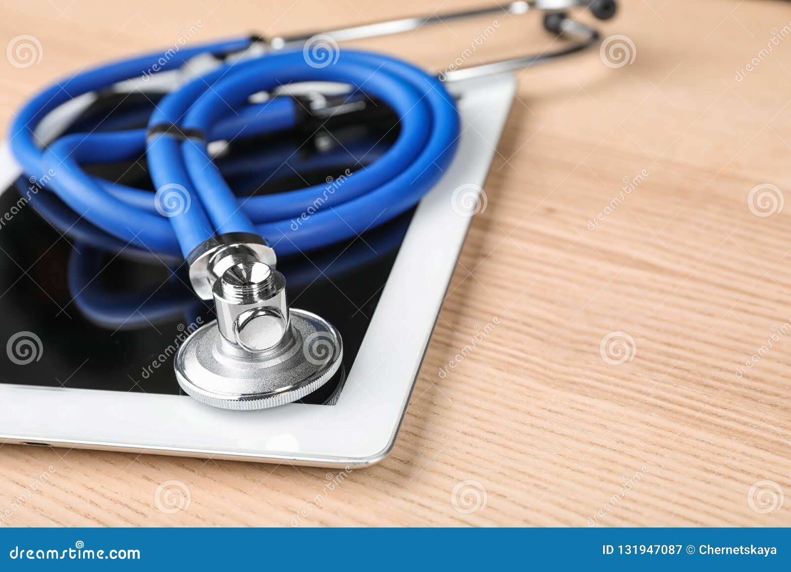 Stethoscope for Checking Pulse and Tablet Stock Image - Image of ...