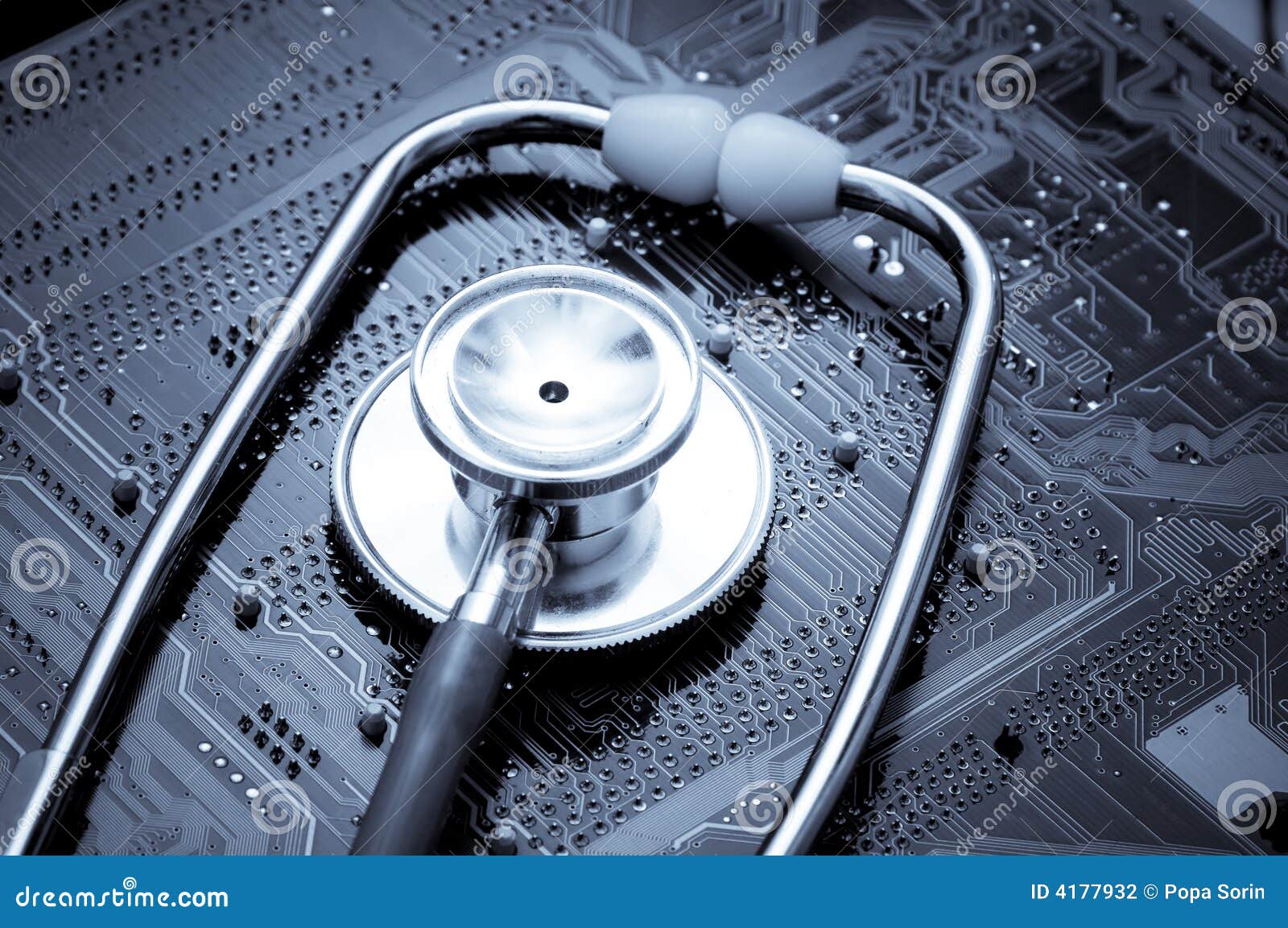 Stethoscope and Circuit Board Stock Photo - Image of circuit, keys: 4177932