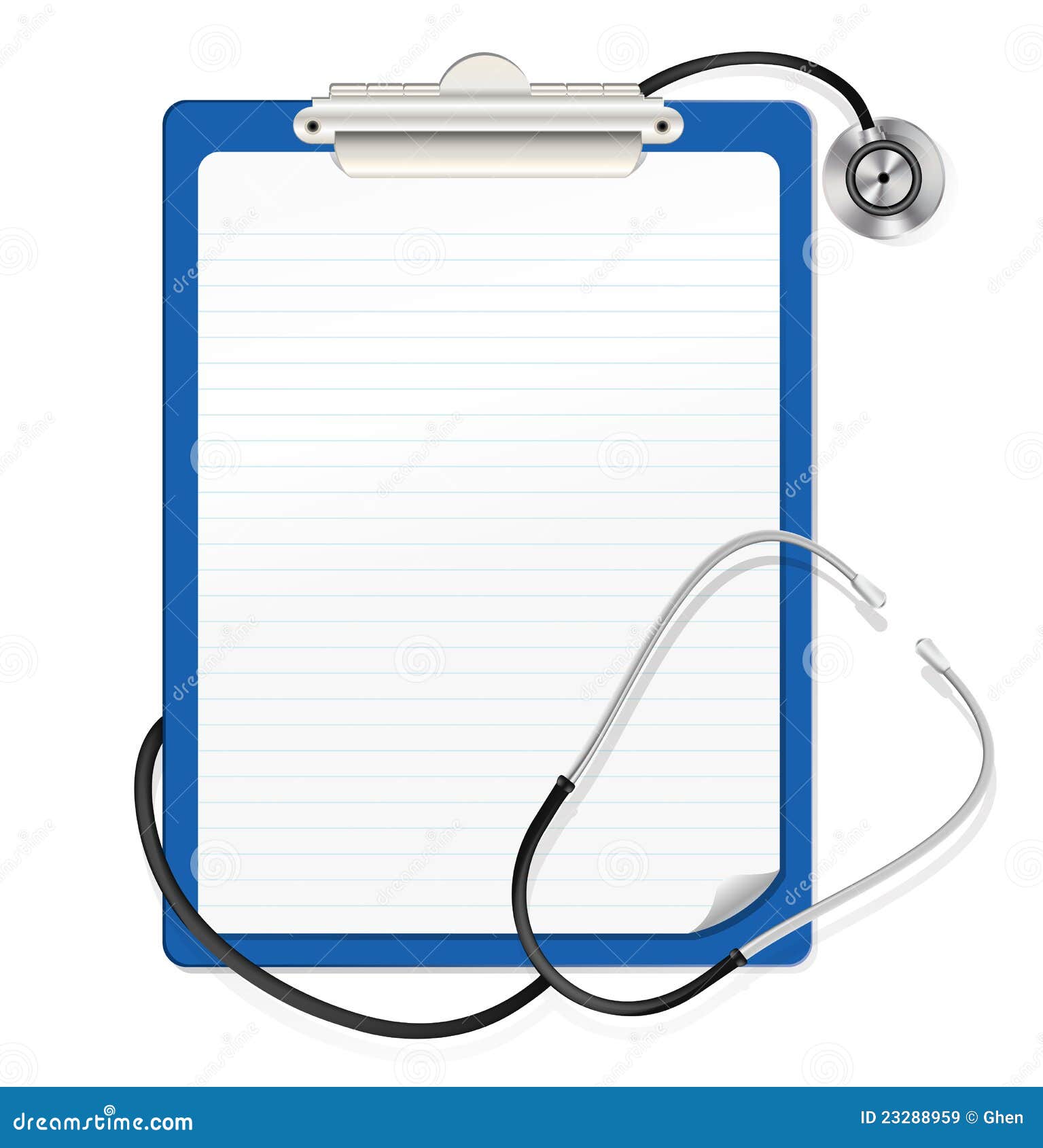 Stethoscope and clipboard stock vector. Illustration of blue - 23288959