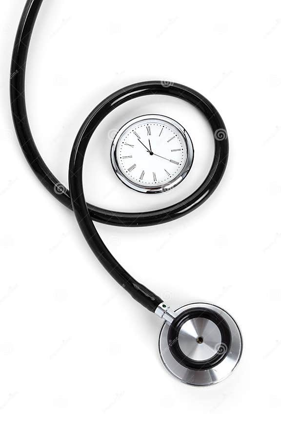 Stethoscope and Clock stock photo. Image of healthcare - 25068508
