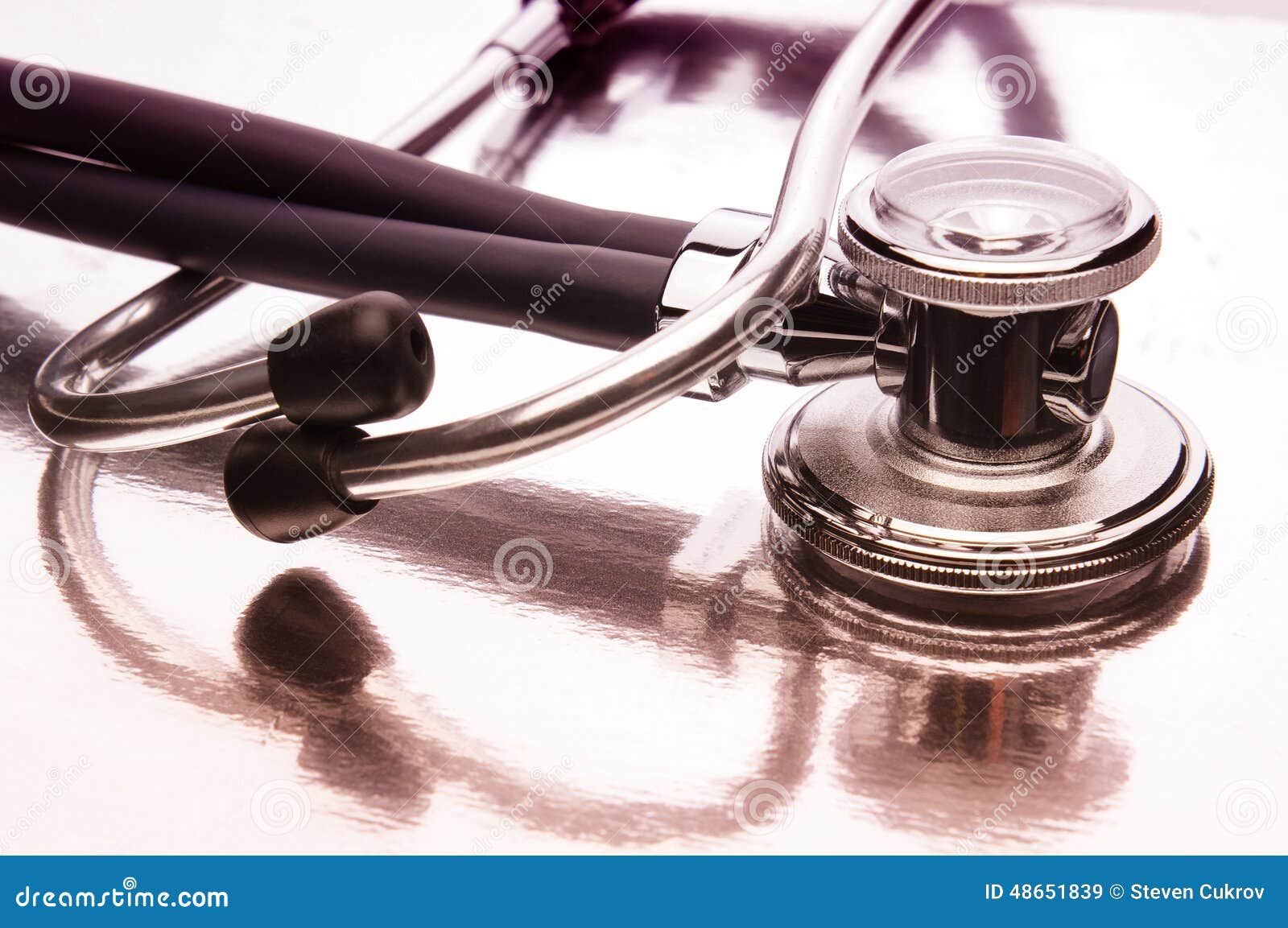 Stethoscope Closeup with Reflection Stock Image - Image of diagnostic ...