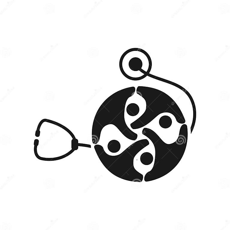 Stethoscope Commitment Teamwork Together Black Logo Stock Vector - Illustration of leadership ...