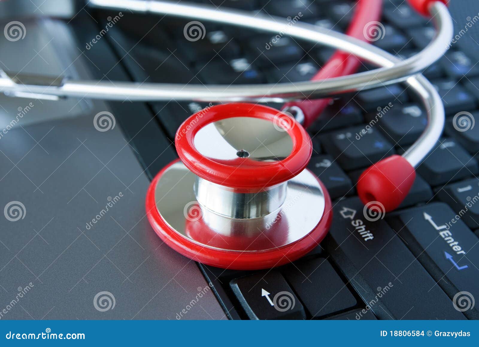 Stethoscope on a Computer Keyboard Stock Photo - Image of technology ...
