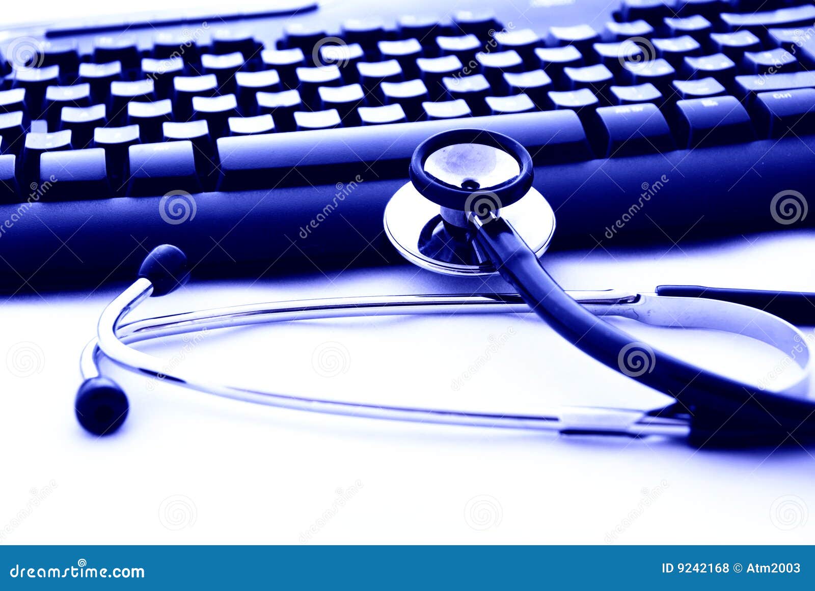 A Stethoscope and Computer Keyboard Stock Photo - Image of instrument ...