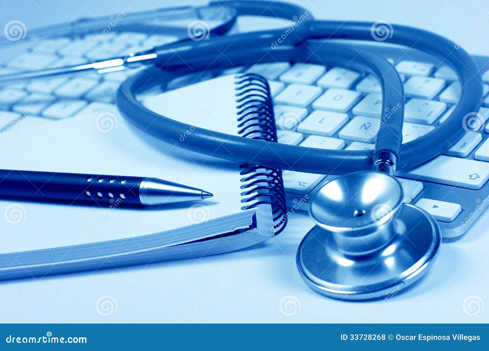 Stethoscope. Computer Keyboard. Notebook Stock Photo - Image of ...