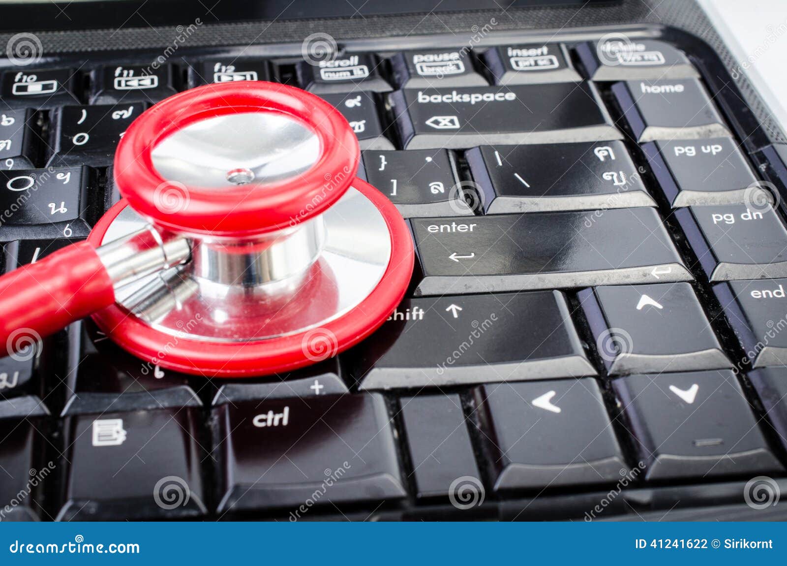 Stethoscope on Computer Keyboard. Stock Photo - Image of medicine ...