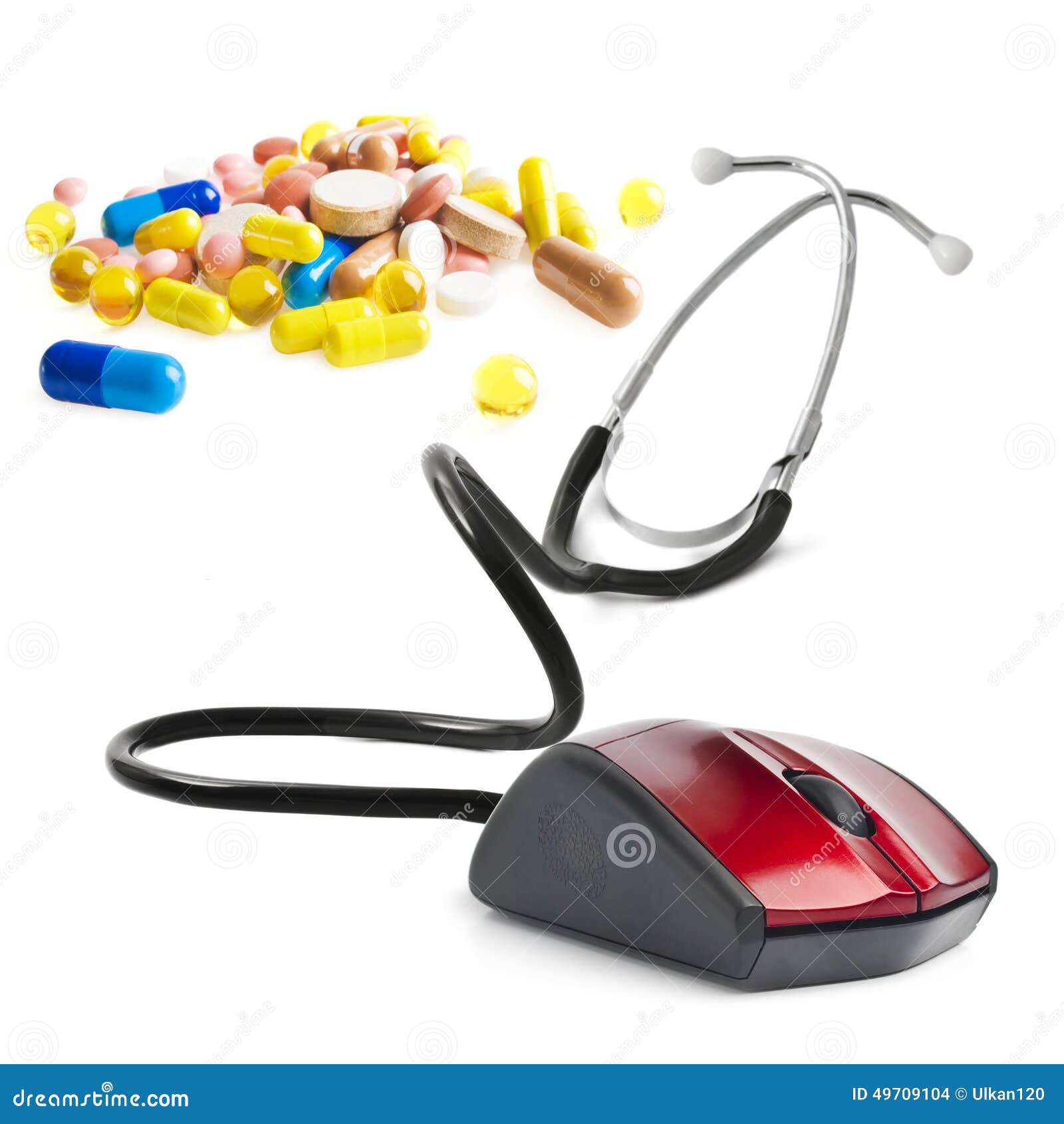 Stethoscope Computer Mouse Medical Online Concept Stock Photo - Image ...