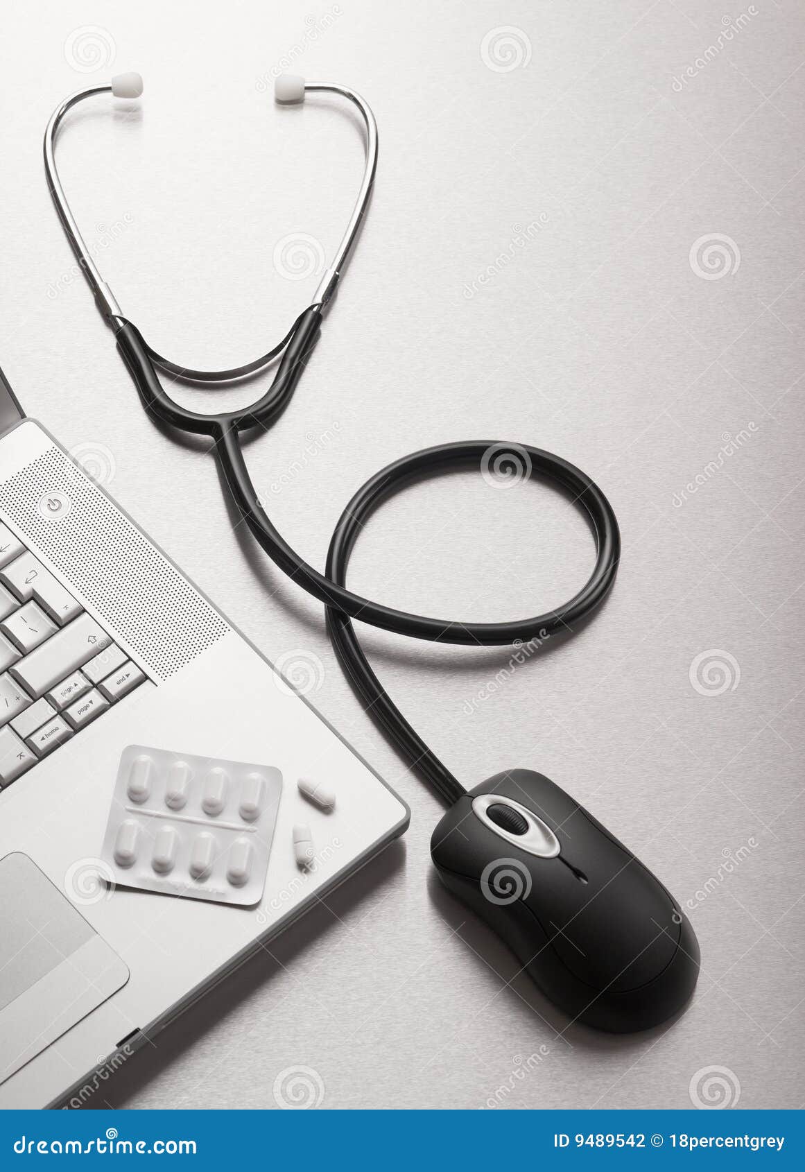 Stethoscope Computer Mouse Medical Online Concept Stock Photo - Image ...
