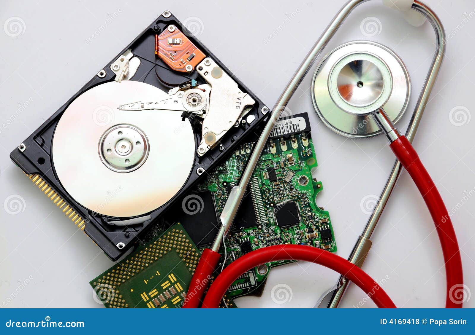 Stethoscope and Computer Parts Stock Photo - Image of nurse, care: 4169418