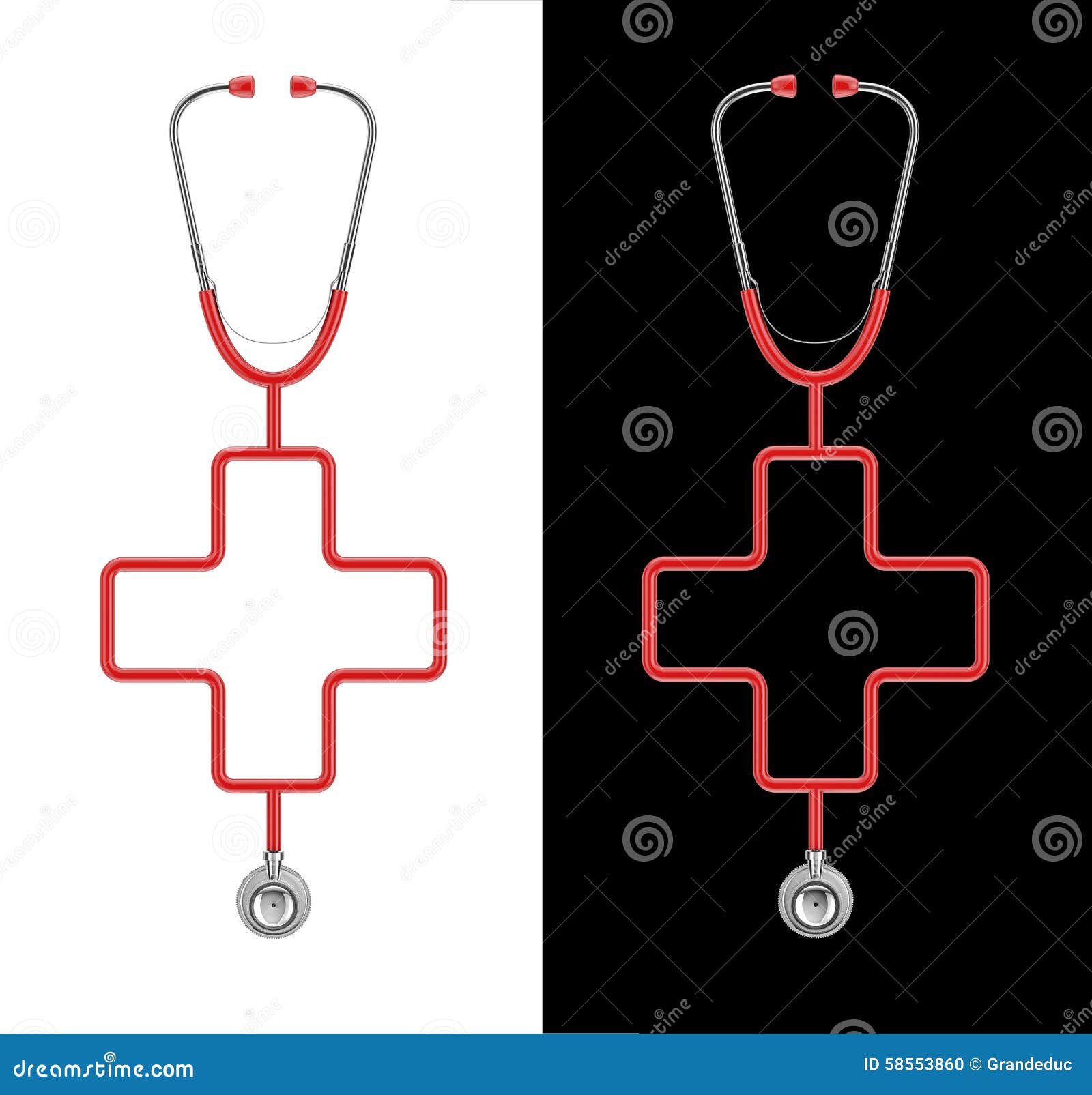 Stethoscope cross stock illustration. Illustration of metal - 58553860