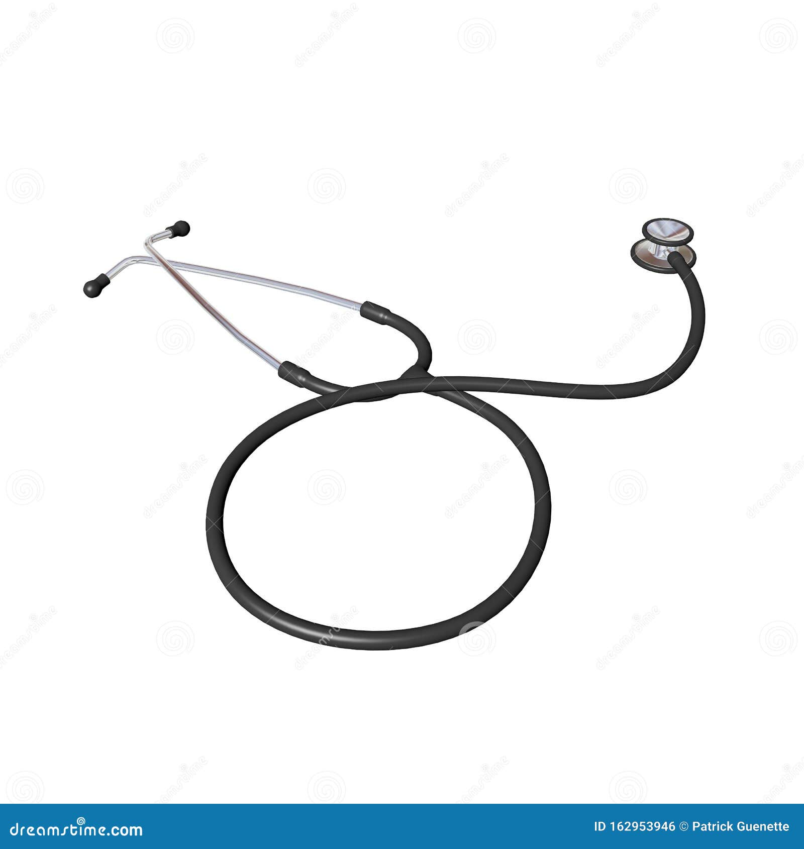 Stethoscope, 3D Illustration Stock Illustration - Illustration of check ...
