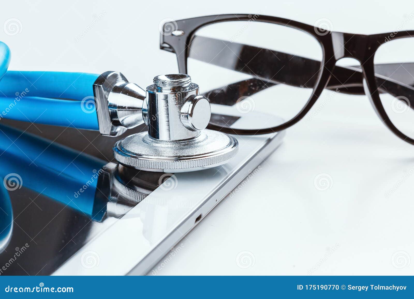 Stethoscope Digital Tablet Close Up. Creative Photo. Stock Photo ...