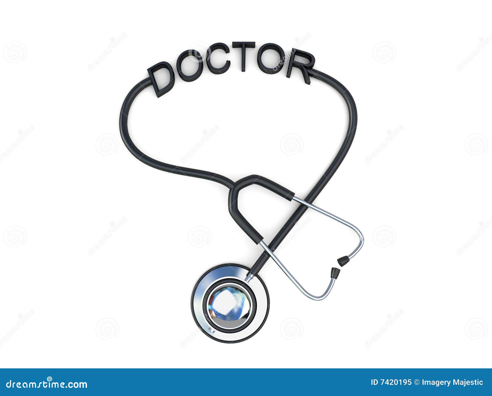 Stethoscope with Doctor Text Stock Illustration - Illustration of ...