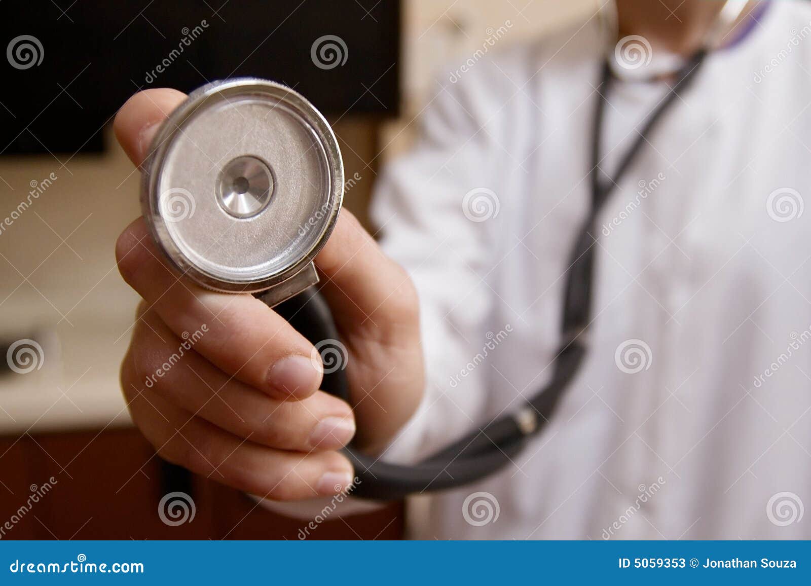 Stethoscope on Doctor in White Lab Coat Stock Image - Image of ...