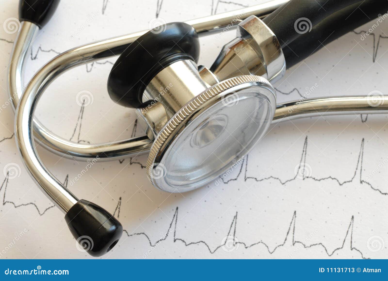 Stethoscope and ECG stock image. Image of instrument - 11131713