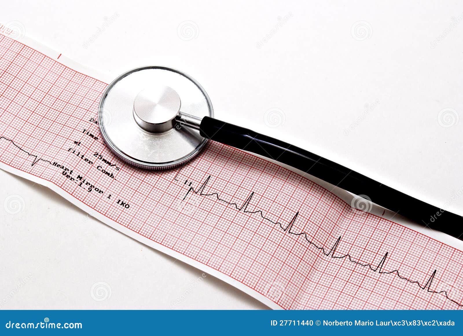 Stethoscope with ECG stock photo. Image of healthy, background - 27711440