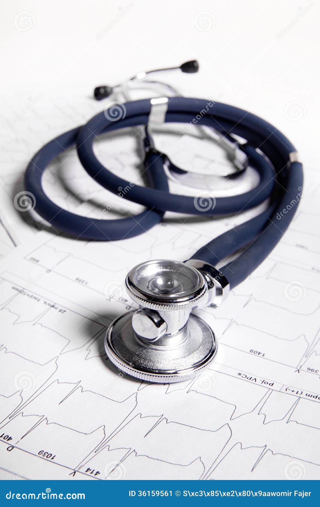 Stethoscope and ECG stock image. Image of arrhythmia - 36159561