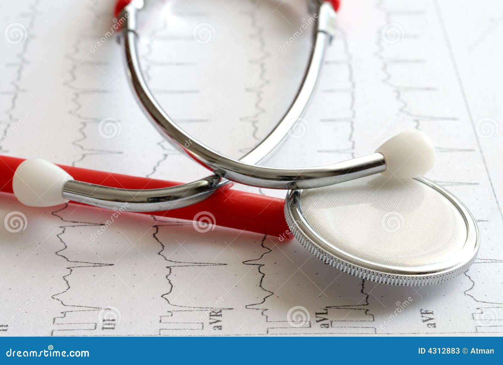 Stethoscope and ECG stock image. Image of pulse, diagram - 4312883