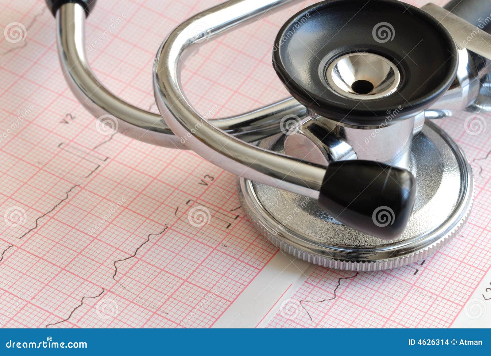 Stethoscope and ECG stock photo. Image of medical, healthcare - 4626314