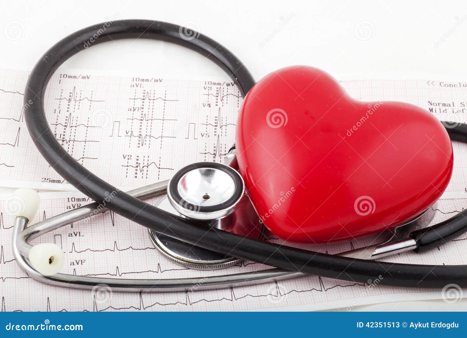 Stethoscope on an Electrocardiogram (ECG) Chart Stock Image - Image of ...